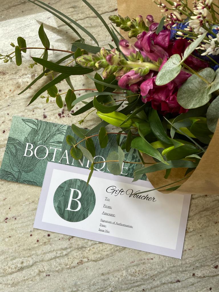 Botanique Gift Voucher from Shrewsbury's lifestyle florist
